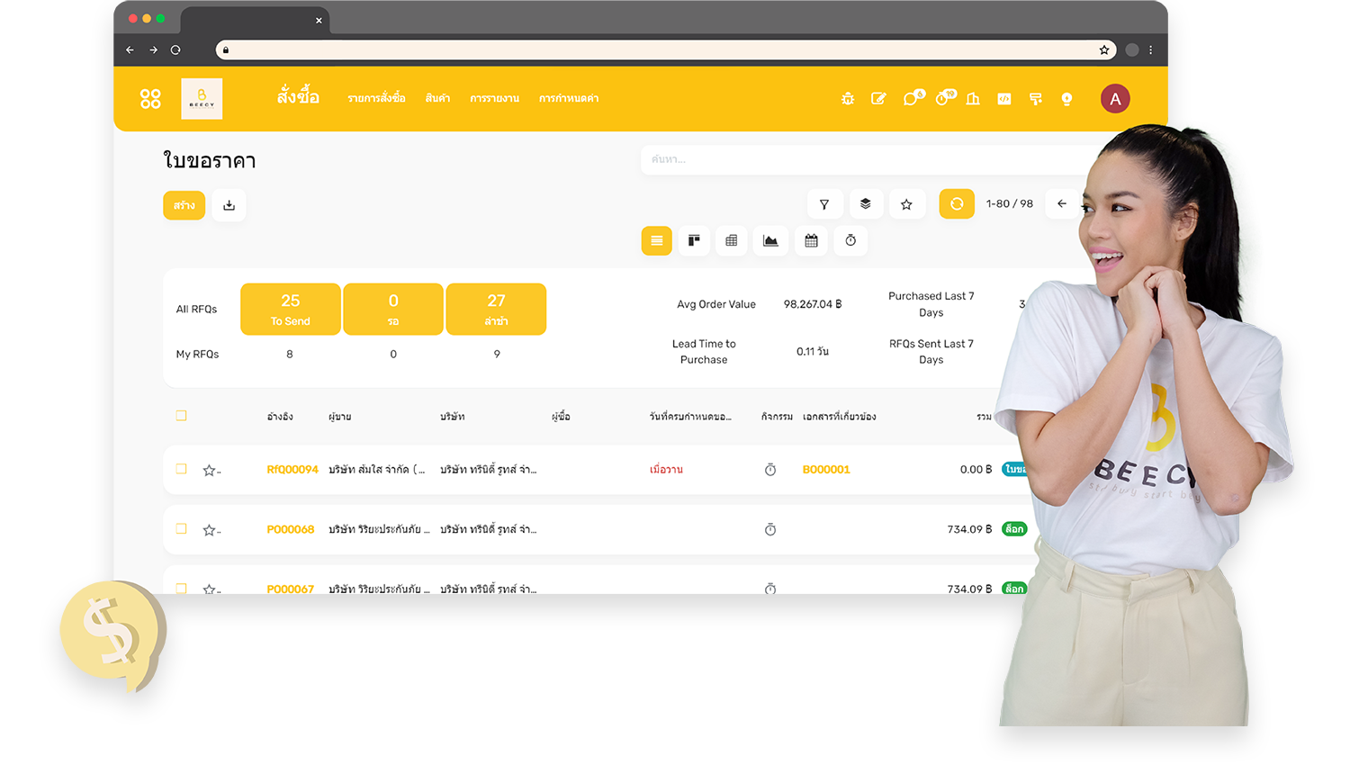 BEECY ERP | ระบบจัดซื้อ